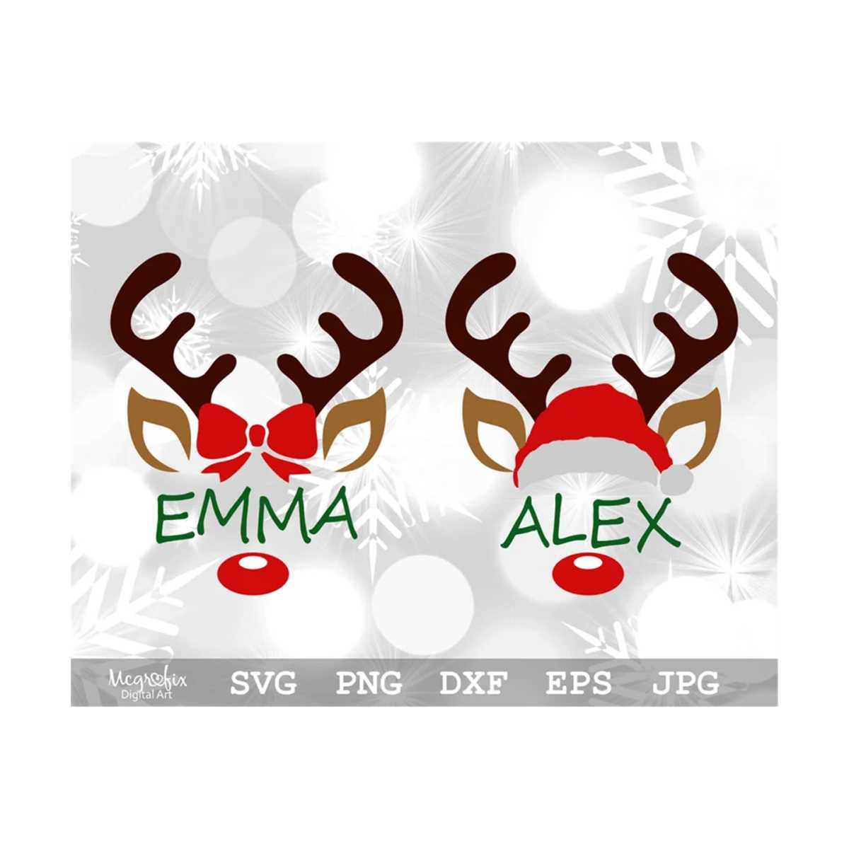Reindeer Monogram SVG | Reindeer Face SVG | Christmas Reinde | Inspire ...