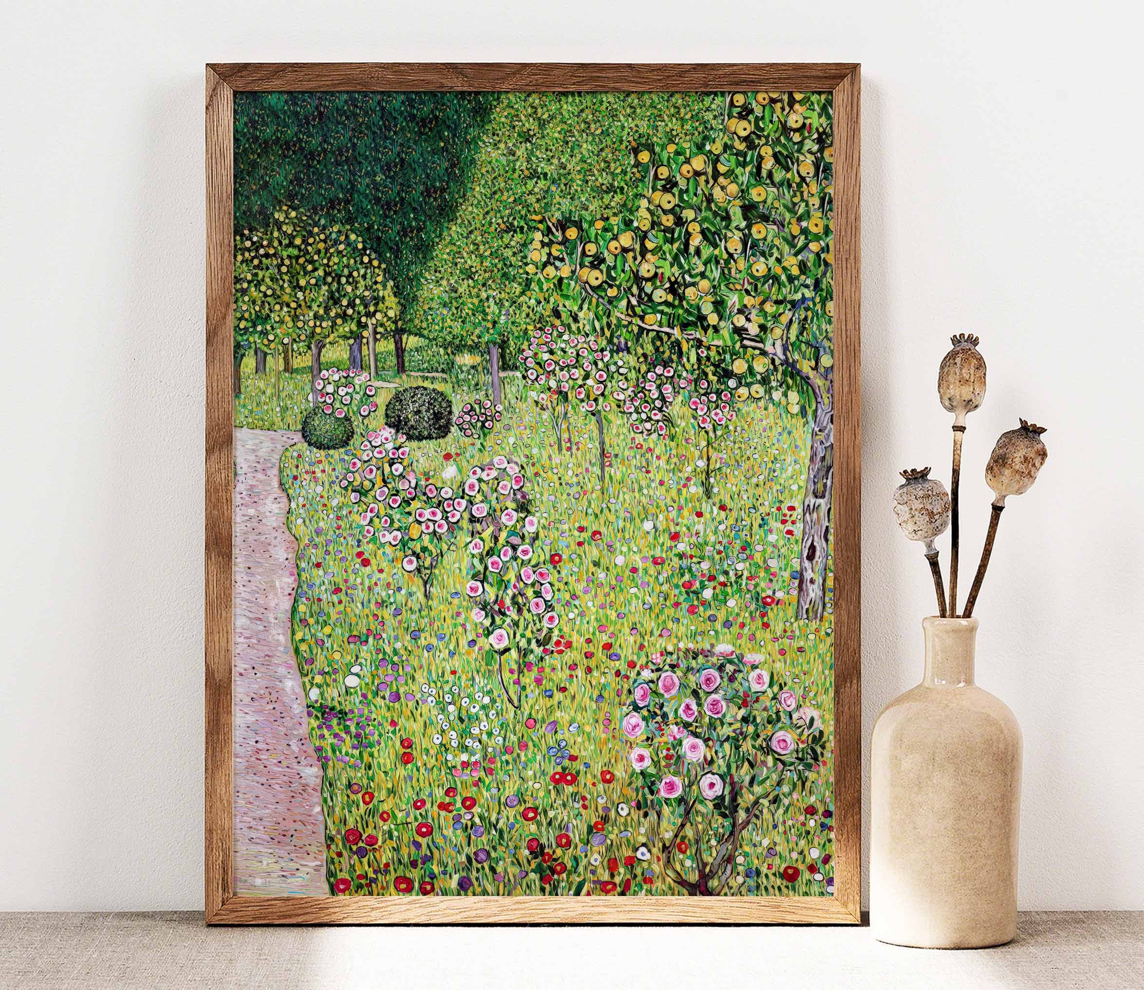 Gustav Klimt Orchard with Roses Poster, Cottage Garden, Klim | Inspire ...