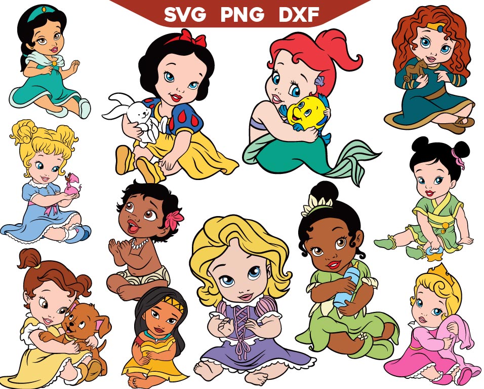 Disney Baby Princess SVG, Disney Baby Princess Layered SVG, - Inspire ...