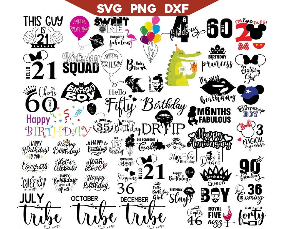 Happy Birthday Svg Bundle, Happy Birthday Png, Birthday Cake - Inspire ...