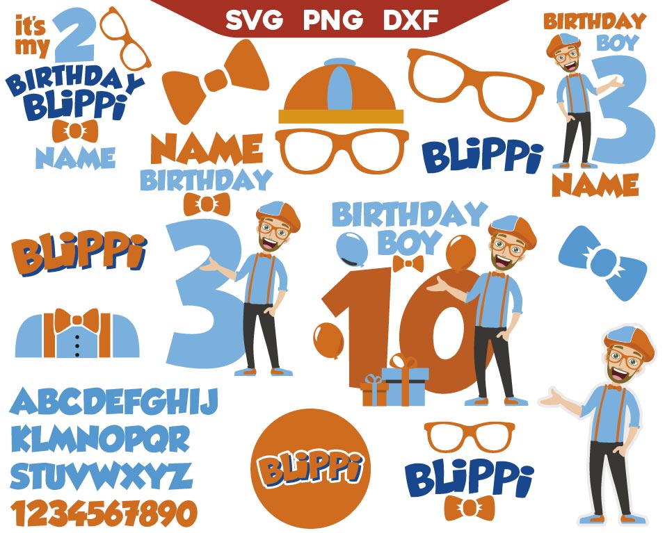 Happy Birthday Blippi Svg Png, Bundle, Blippi Svg, Blippi Ch - Inspire ...