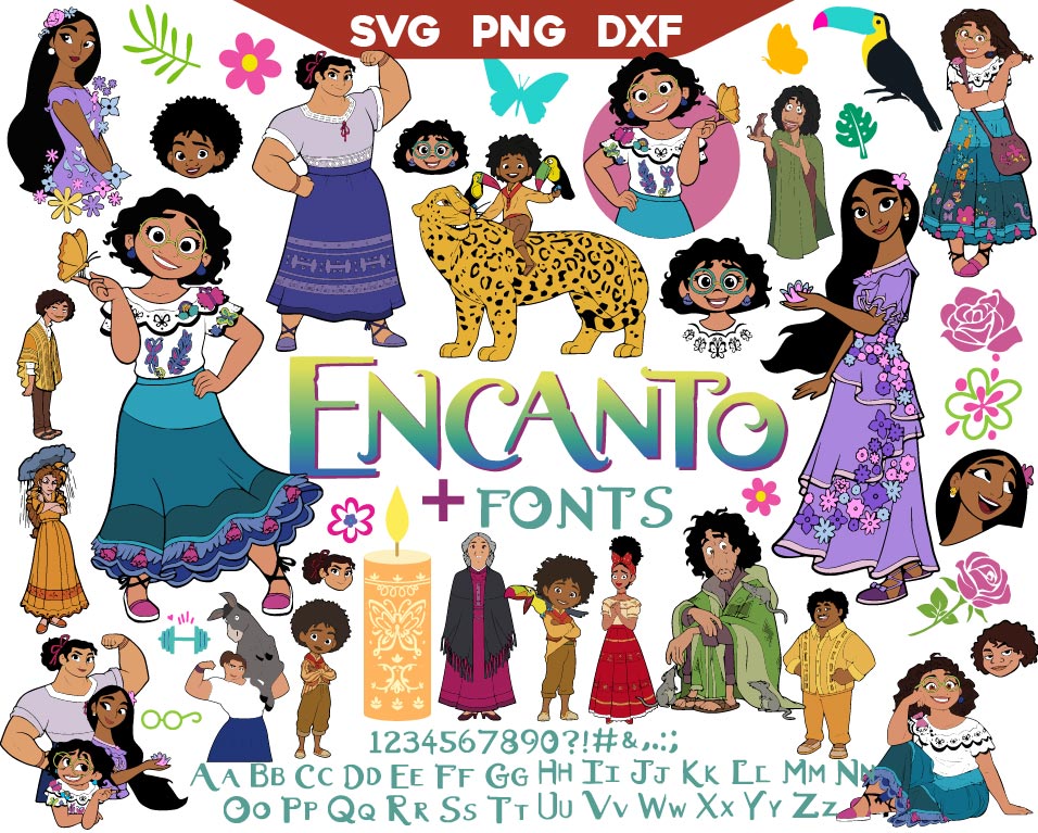 Disney Encanto SVG, Encanto PNG, Encanto Font Clipart, Encan - Inspire ...