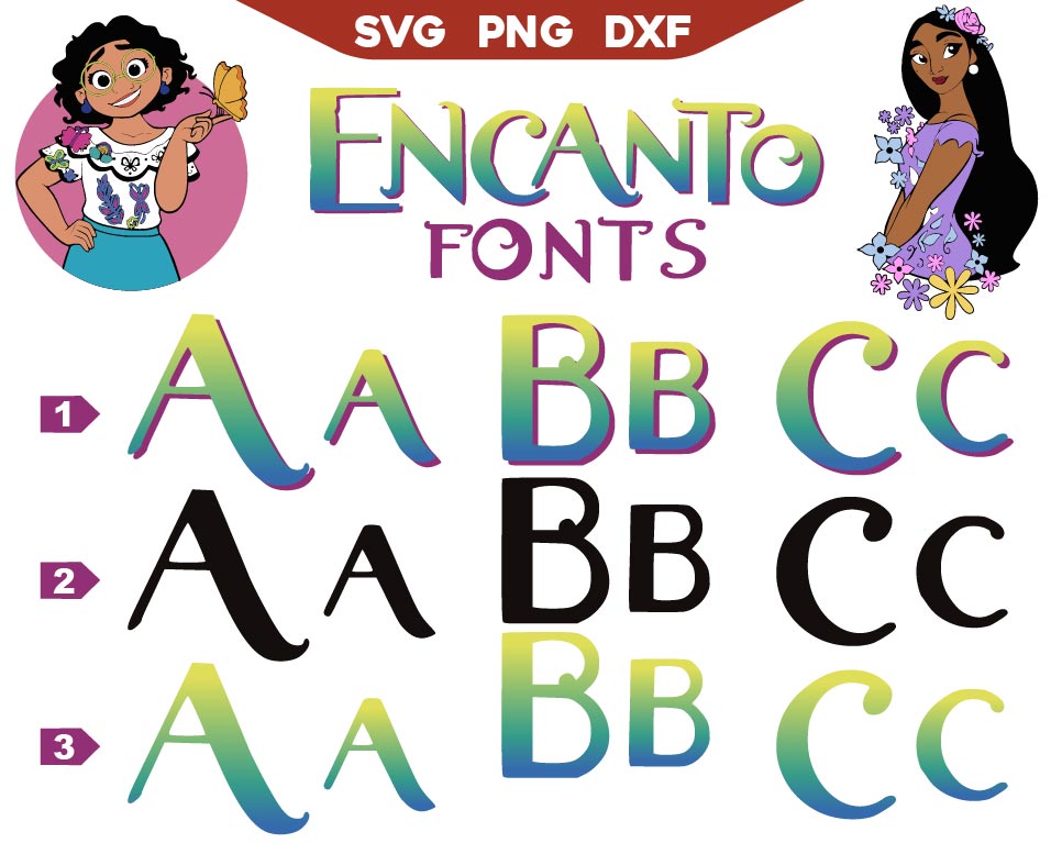 Disney Encanto Alphabet SVG PNG, Numbers Letters Svg, Encant - Inspire ...