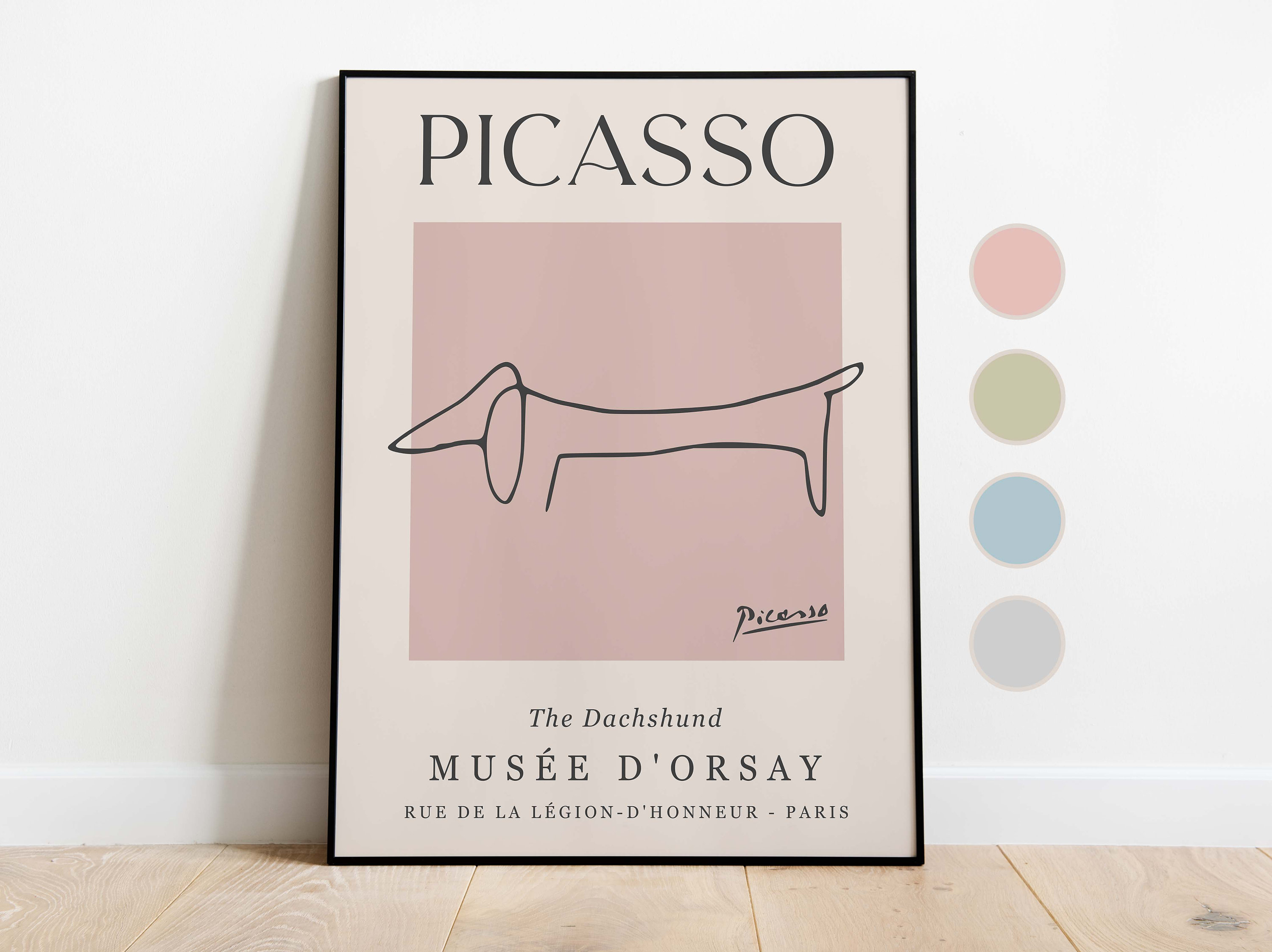 Picasso - Dog, Exhibition Vintage Line Art Poster, The Dachs | Inspire ...