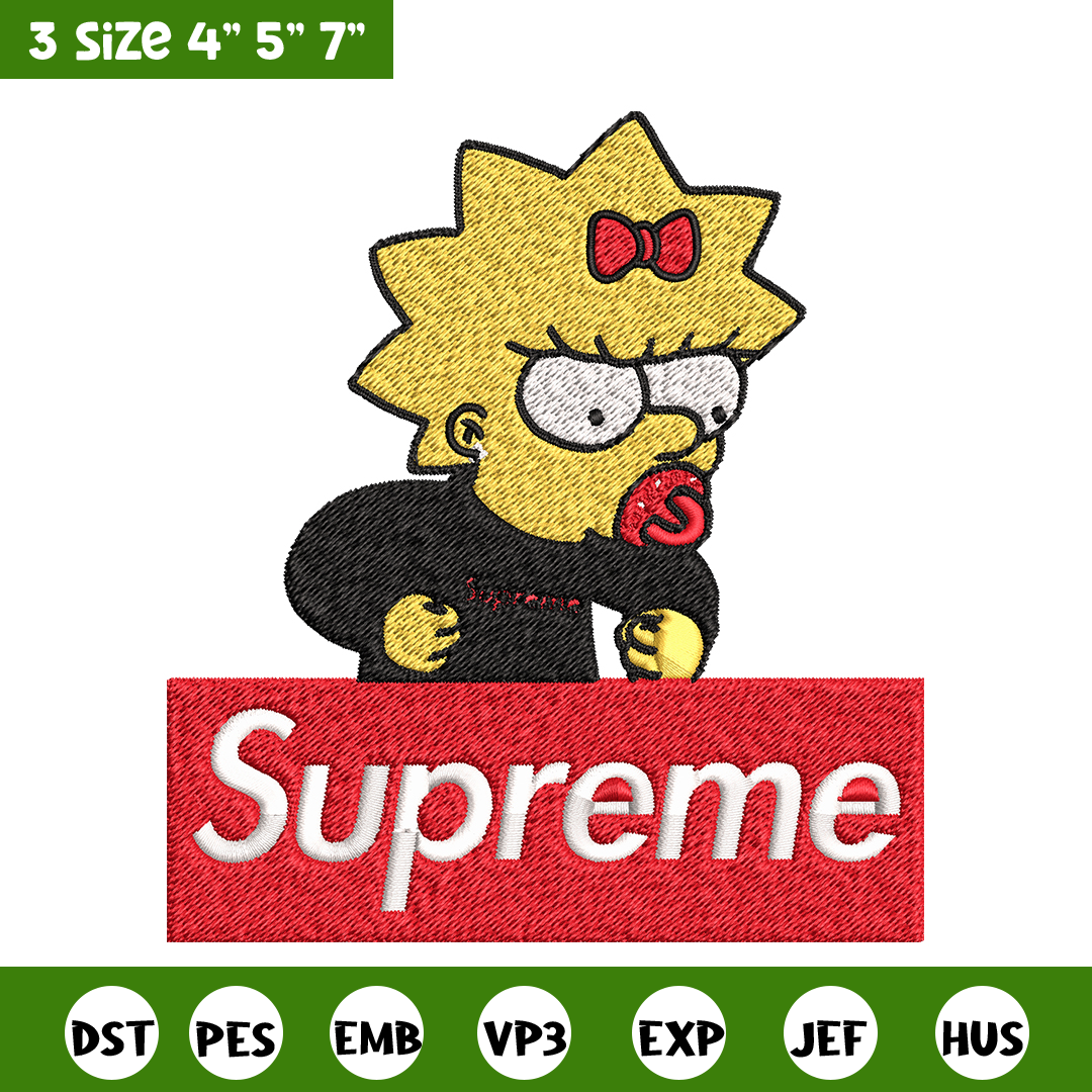 Supreme Lisa Simpson Embroidery design, Simpson Embroidery, | Inspire ...