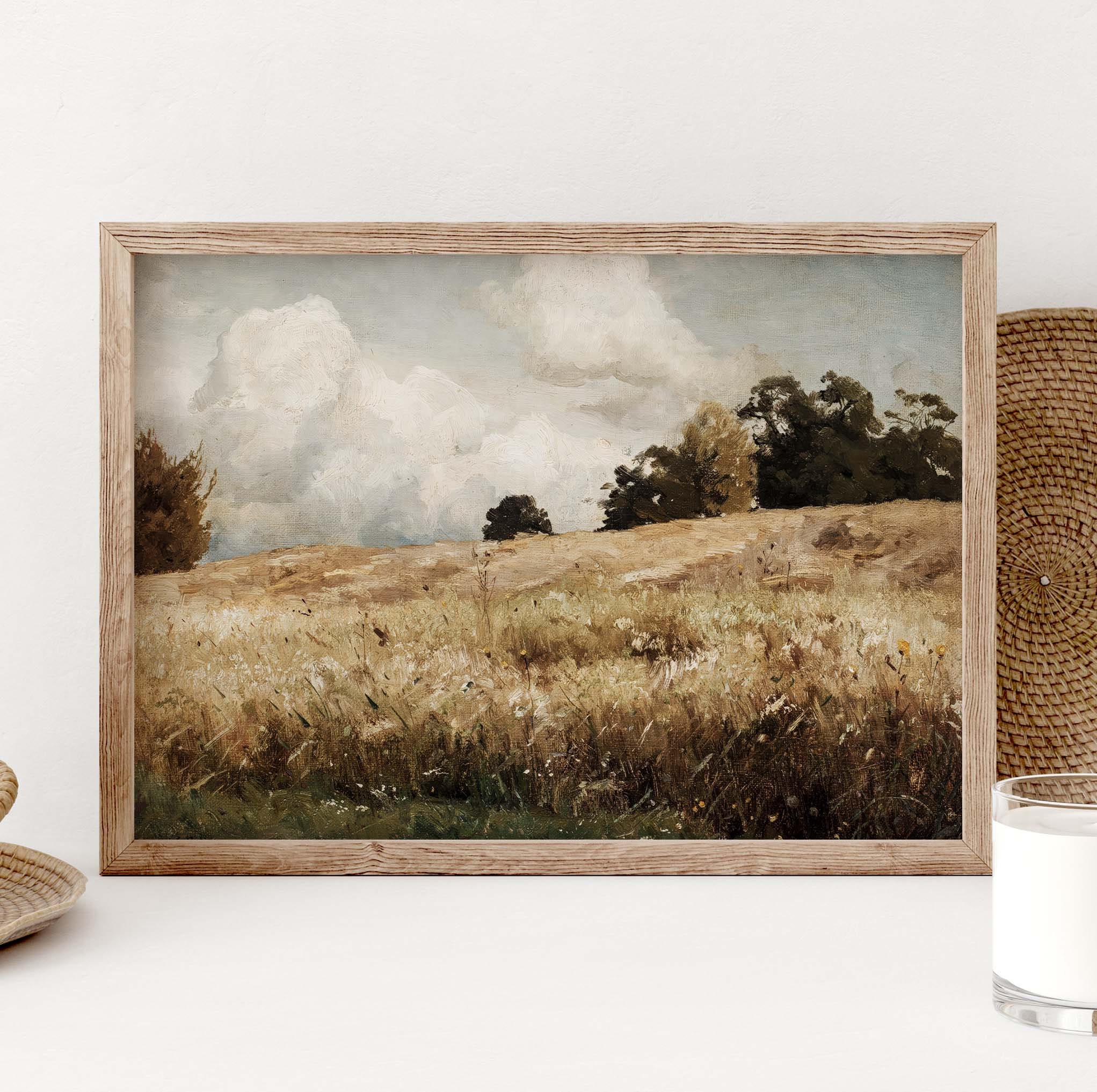 Wildflower Field Landscape Poster, Landscape Print, Vintage - Inspire ...