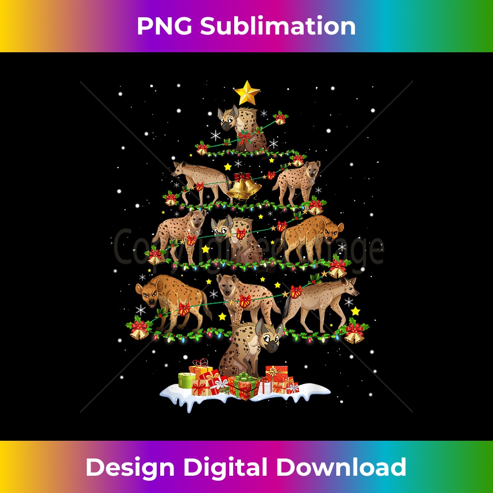 Funny Hyena Xmas Tree - Santa Hat Hyena Christmas - Timeless - Inspire ...