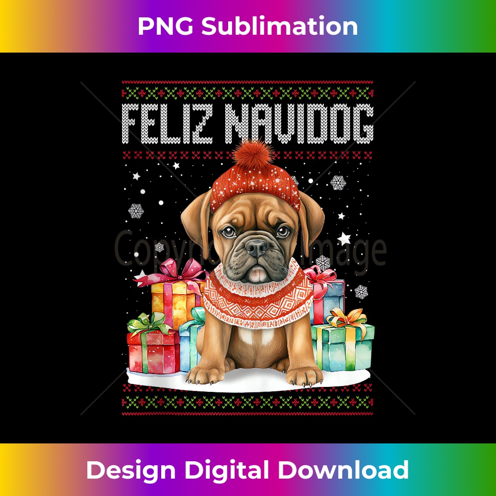 Boxer Dog Feliz Navidog - Feliz Navidad Christmas Tank Top - | Inspire ...