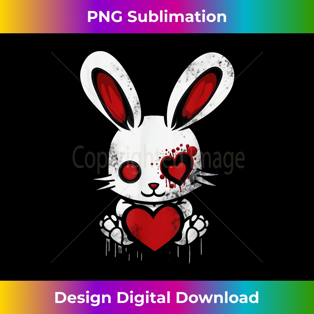 Cute Kawaii Goth Bunny Gothic White Bunny Red Heart Girls - | Inspire ...