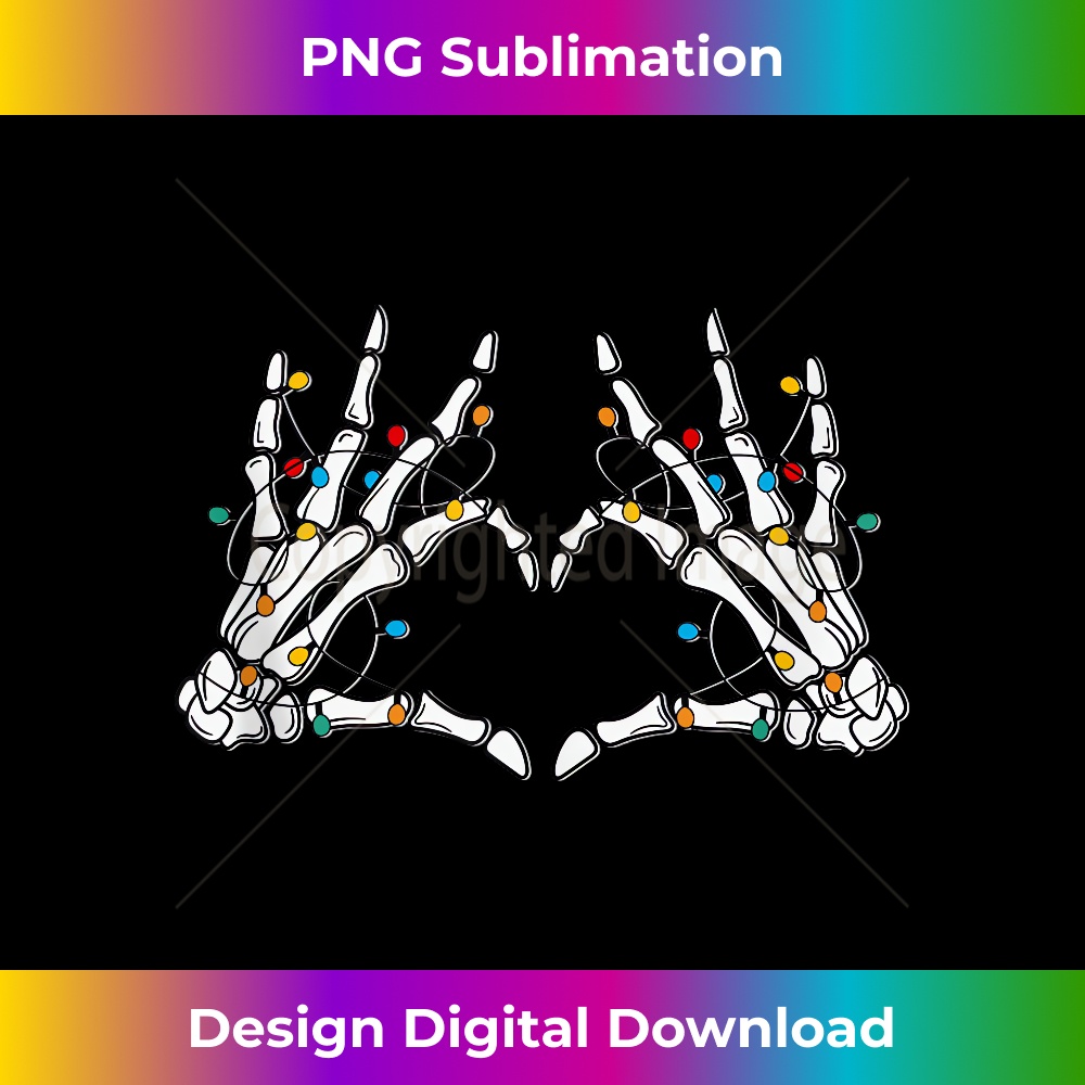 Christmas Skeleton Hand Heart Lights Merry Christmas Tank To | Inspire ...