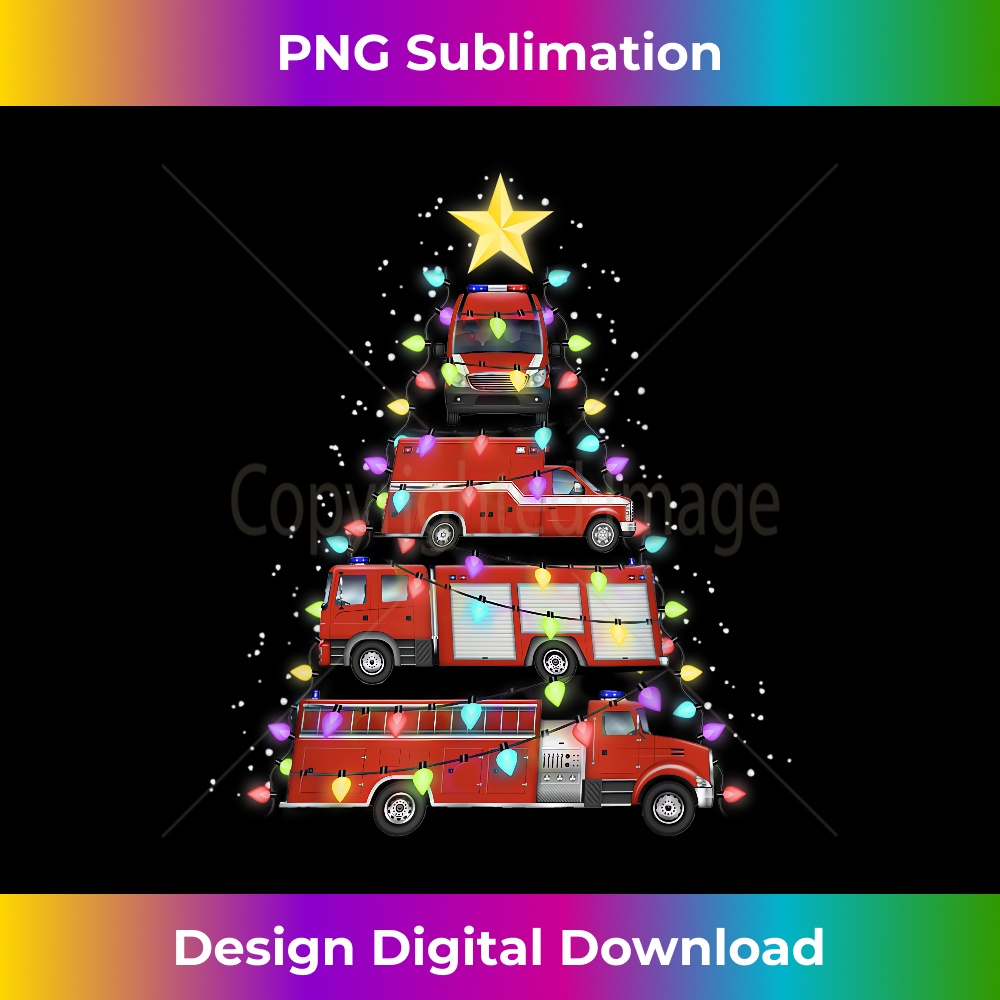 Firefighter Fire Truck Christmas Tree Santa Xmas Light Gift | Inspire ...