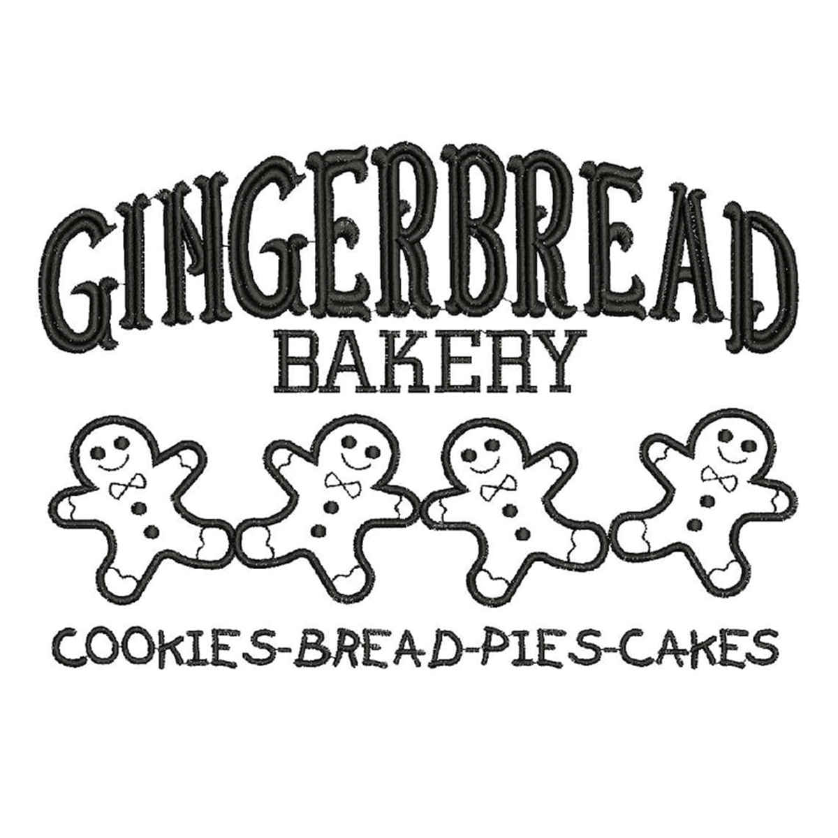 Gingerbread Bakery Embroidery Design, Christmas Embroidery D - Inspire ...