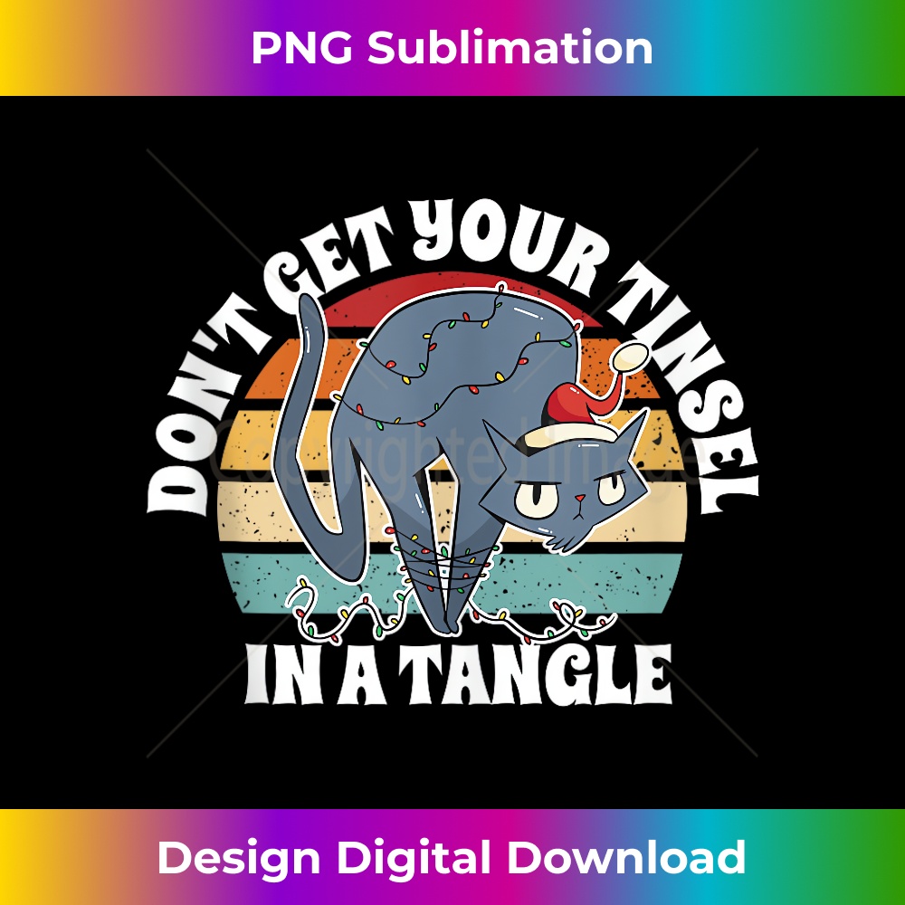 Don't Get Your Tinsel In A Tangle Funny Christmas Cat Tank | Inspire Uplift