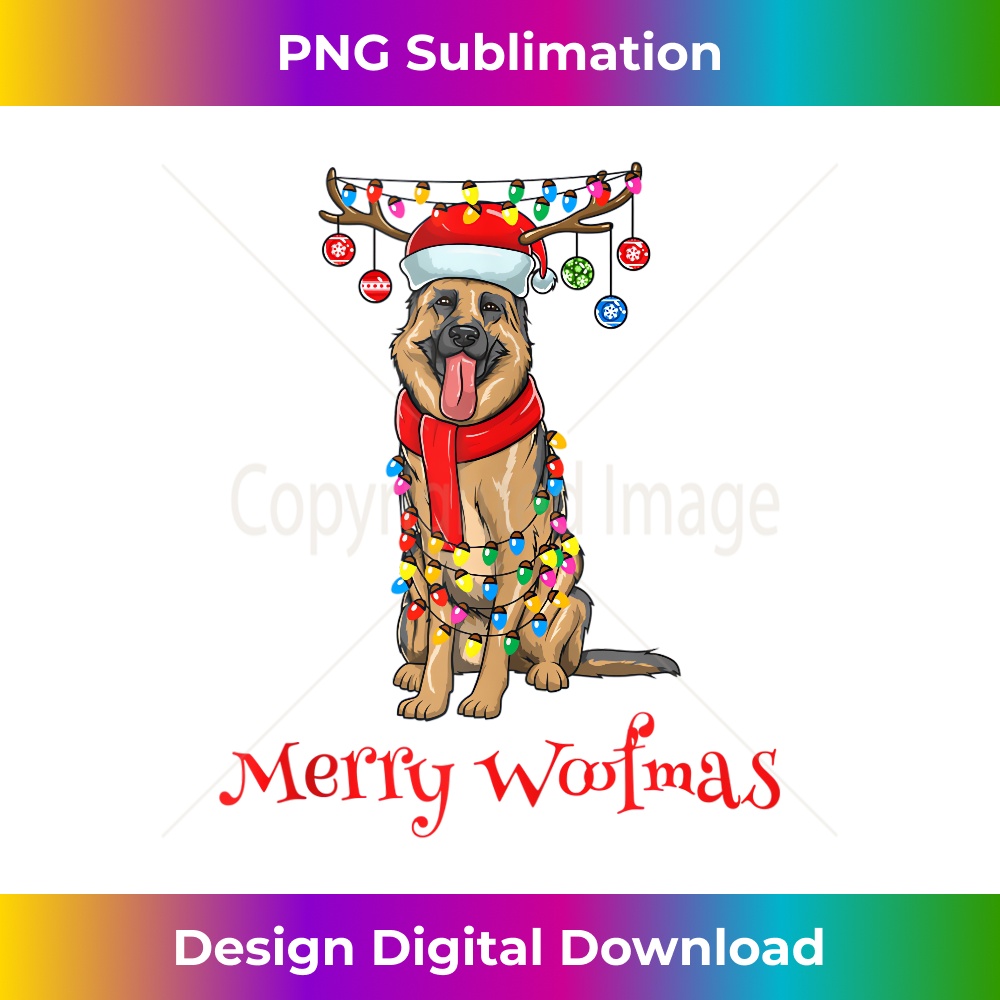 Christmas German Shepherd Dog Holiday Lights Merry Woofmas T | Inspire ...