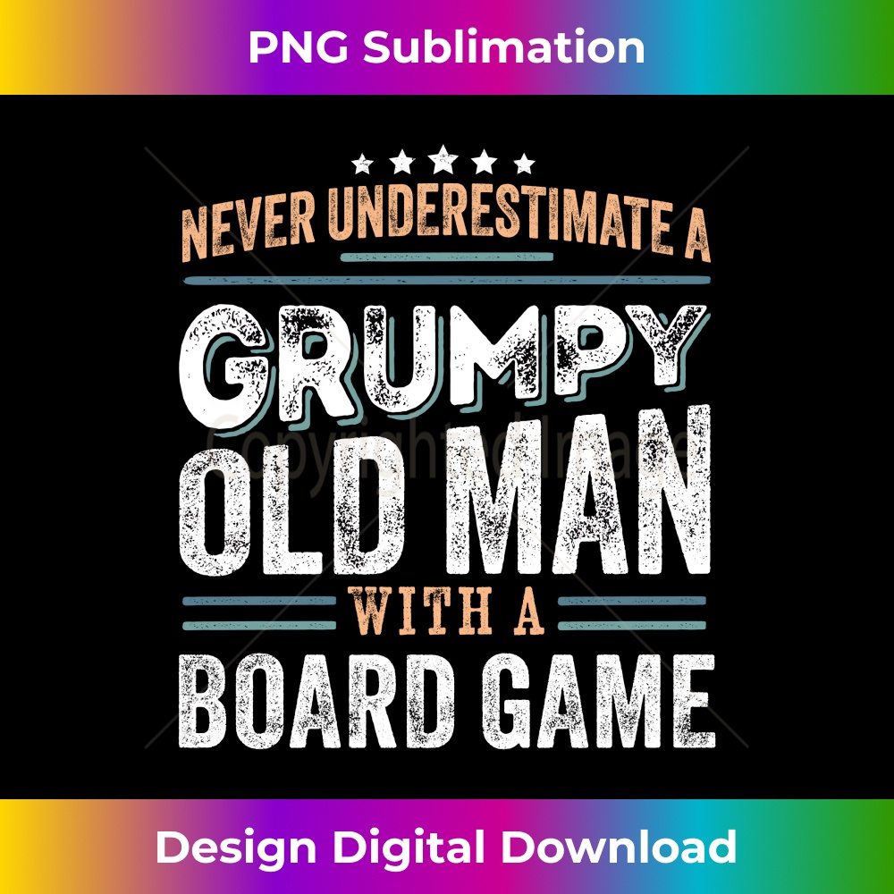 Grumpy Old Man with a Board game Funny Dad Gifts Long Sleeve | Inspire Uplift