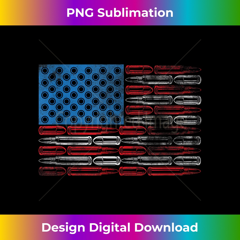 American Flag With Bullets Weapon Ammo Lover US Flag Vintage - Inspire ...
