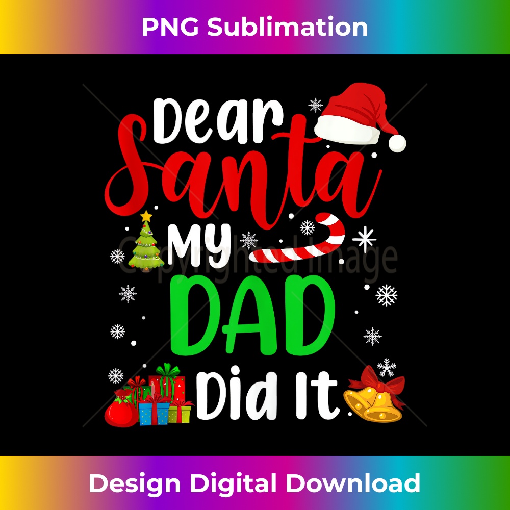 Dear Santa My Dad Did It Funny Family Christmas Pajama Tank | Inspire ...