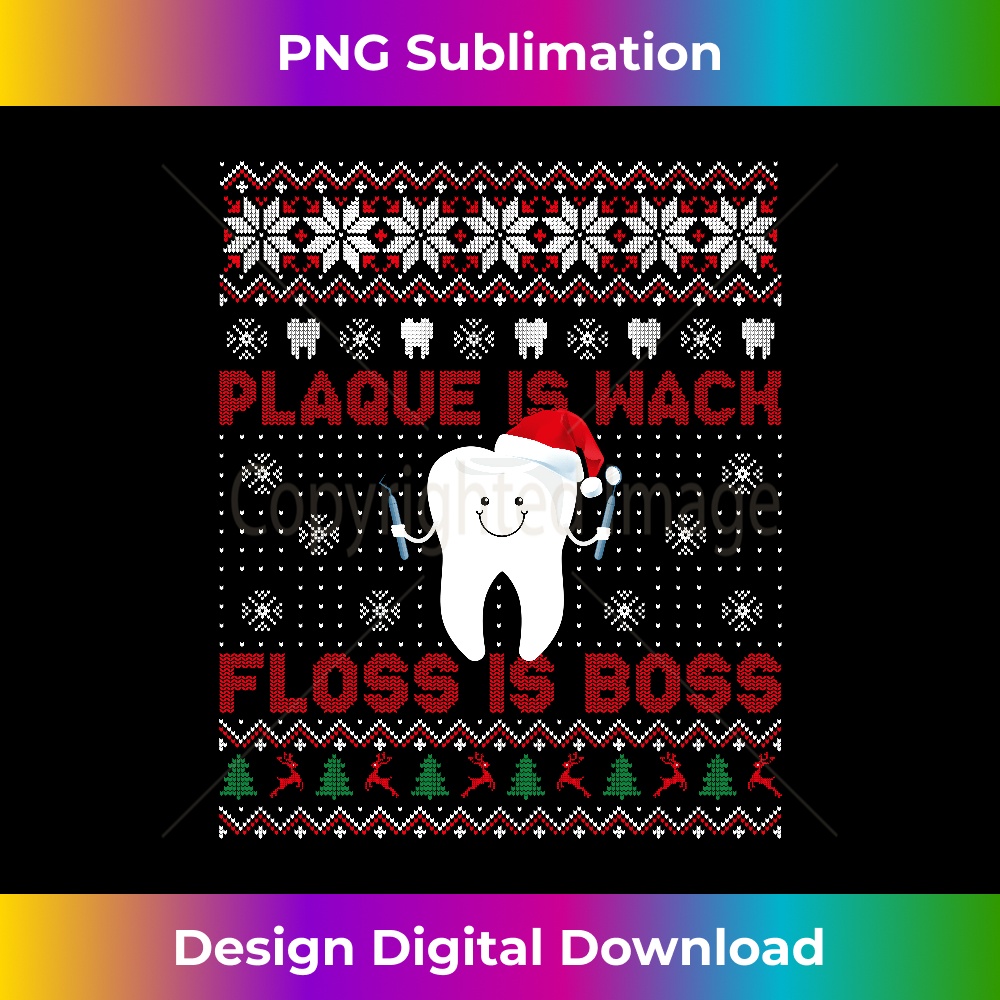 Dentist Plaque Wack Floss Boss Ugly Christmas Long Sleeve - | Inspire ...