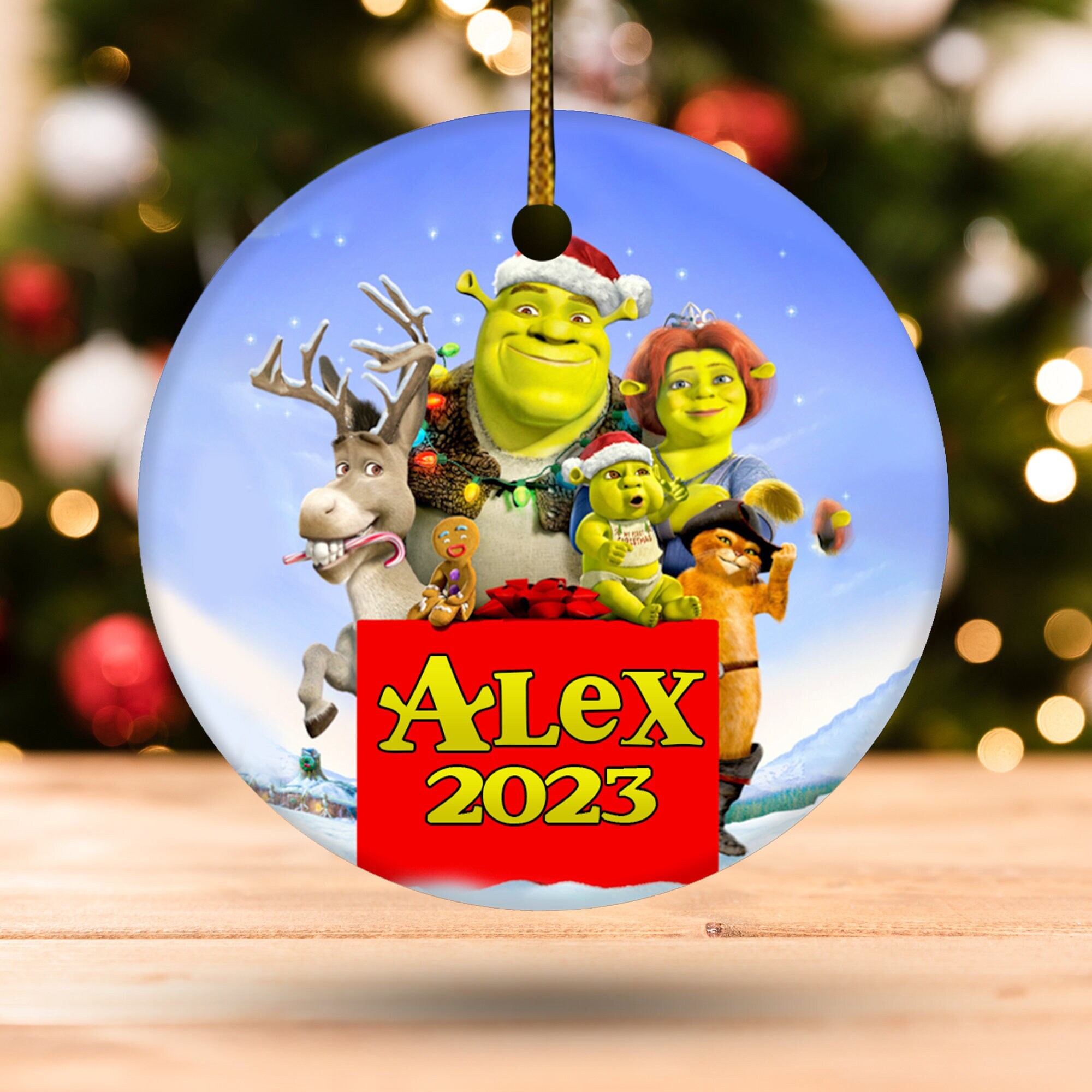 Personalized Shrek Christmas Ornament, Custom Shrek Ornamen - Inspire ...
