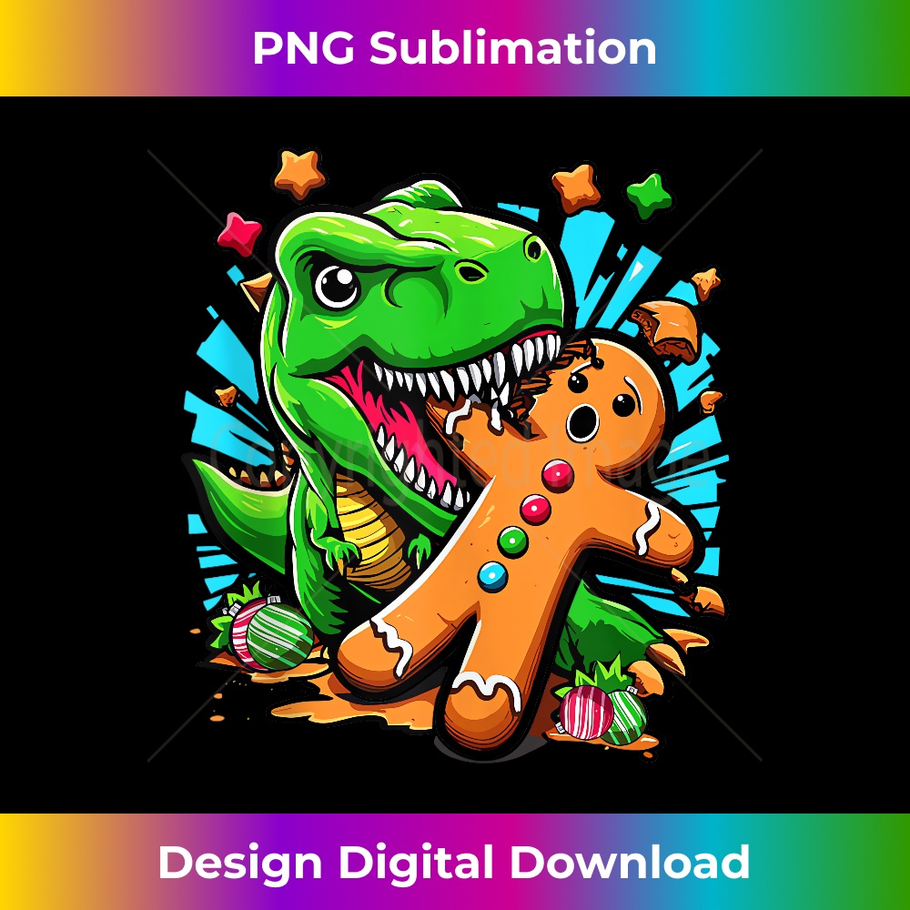 Funny Christmas T-rex Eating A Gingerbread Man Xmas Tank Top - Inspire ...