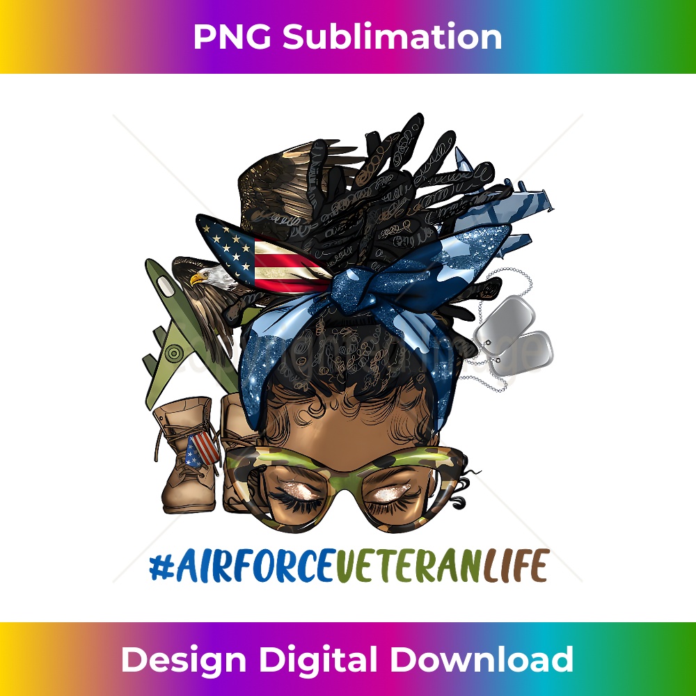 African Afro Messy Bun Loc Air Force Veteran Soldier Mother | Inspire Uplift