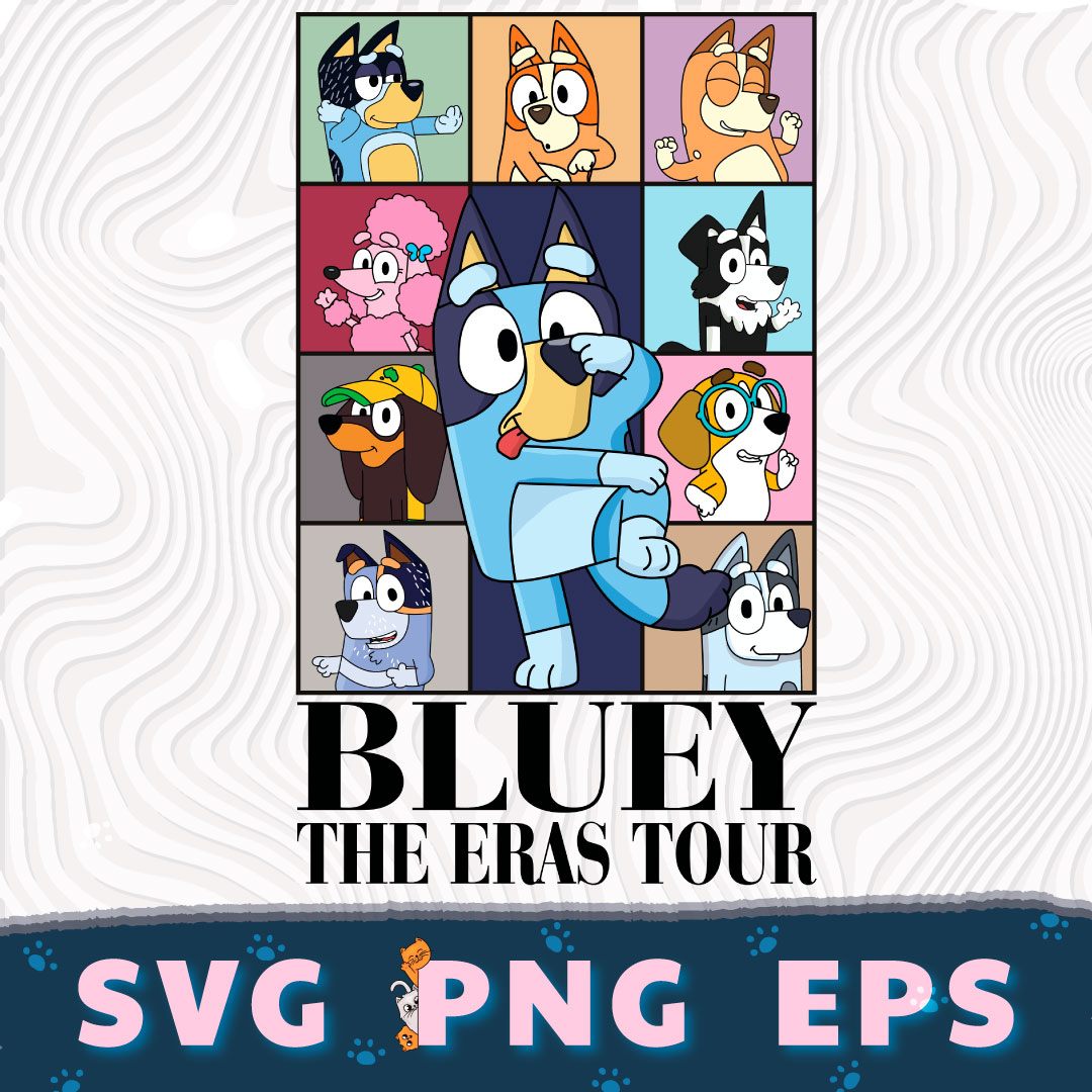 Vintage Bluey The Eras Tour SVG | Inspire Uplift