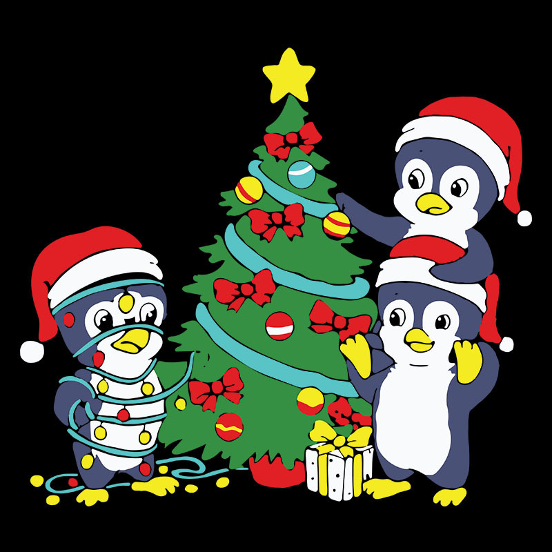Penguin Christmas tree Svg, Penguin clipart, tree clipart, S - Inspire ...
