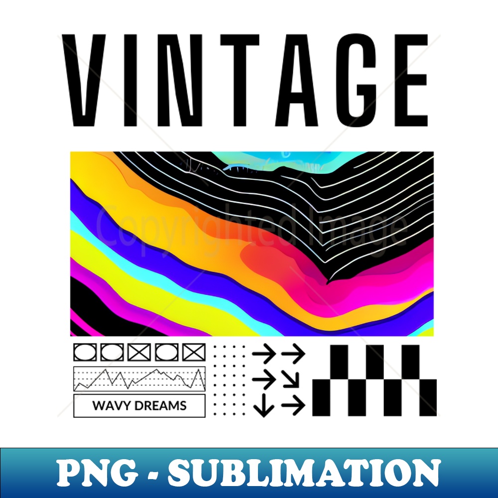Vintage wavey viral graphic Black Text - High-Resolution PNG - Inspire ...