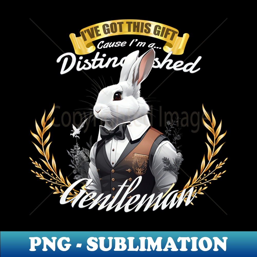 The Distinguished Rabbit Gentleman - Instant PNG Sublimation | Inspire ...