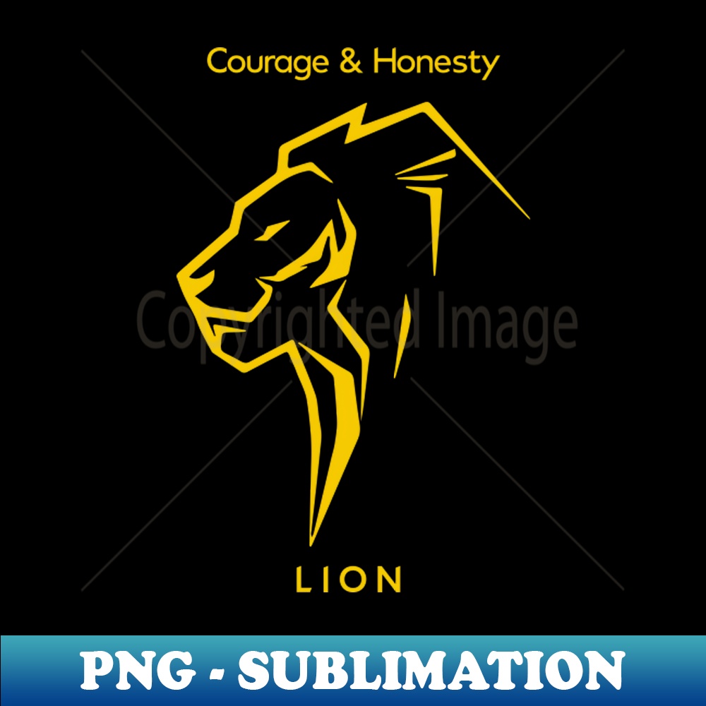 Lion Head Illustrate Gold Yellow Is the Symbol of Courage an | Inspire ...