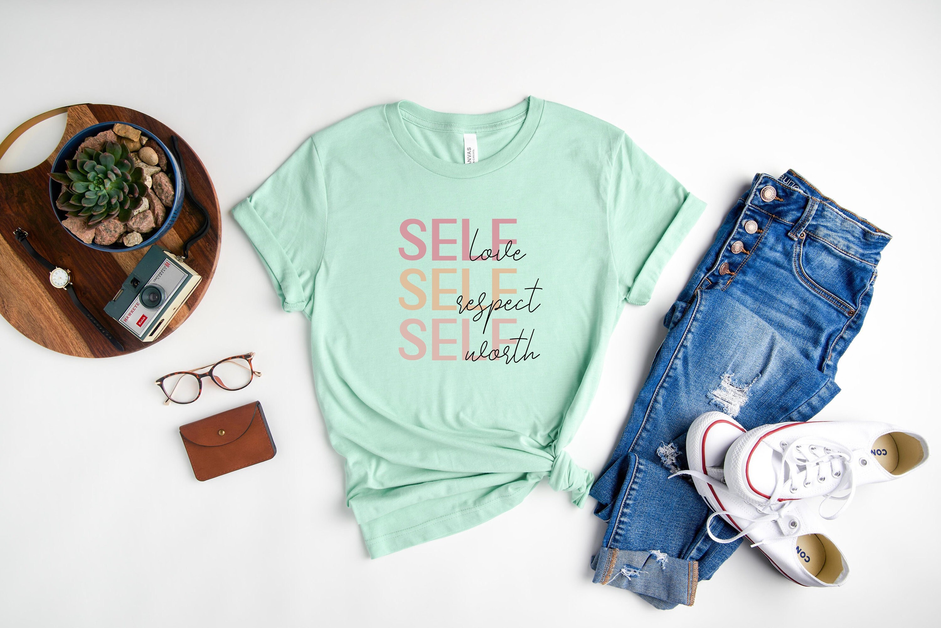 Self Love and Respect and Worth Shirt, Mental Health Awarene | Inspire ...