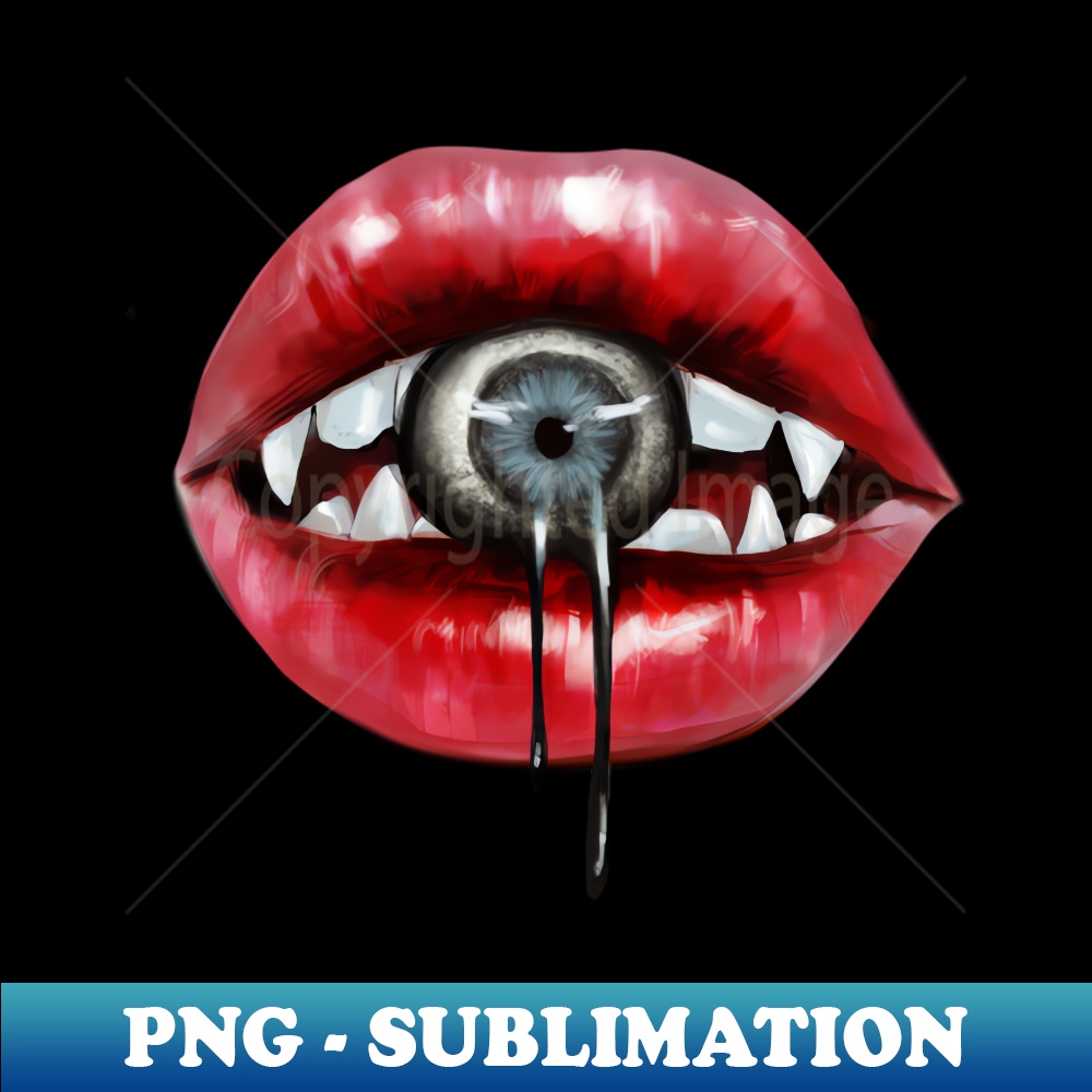 Sexy Vampire Lips with Eyeball Grunge Alt - PNG Transparent | Inspire Uplift