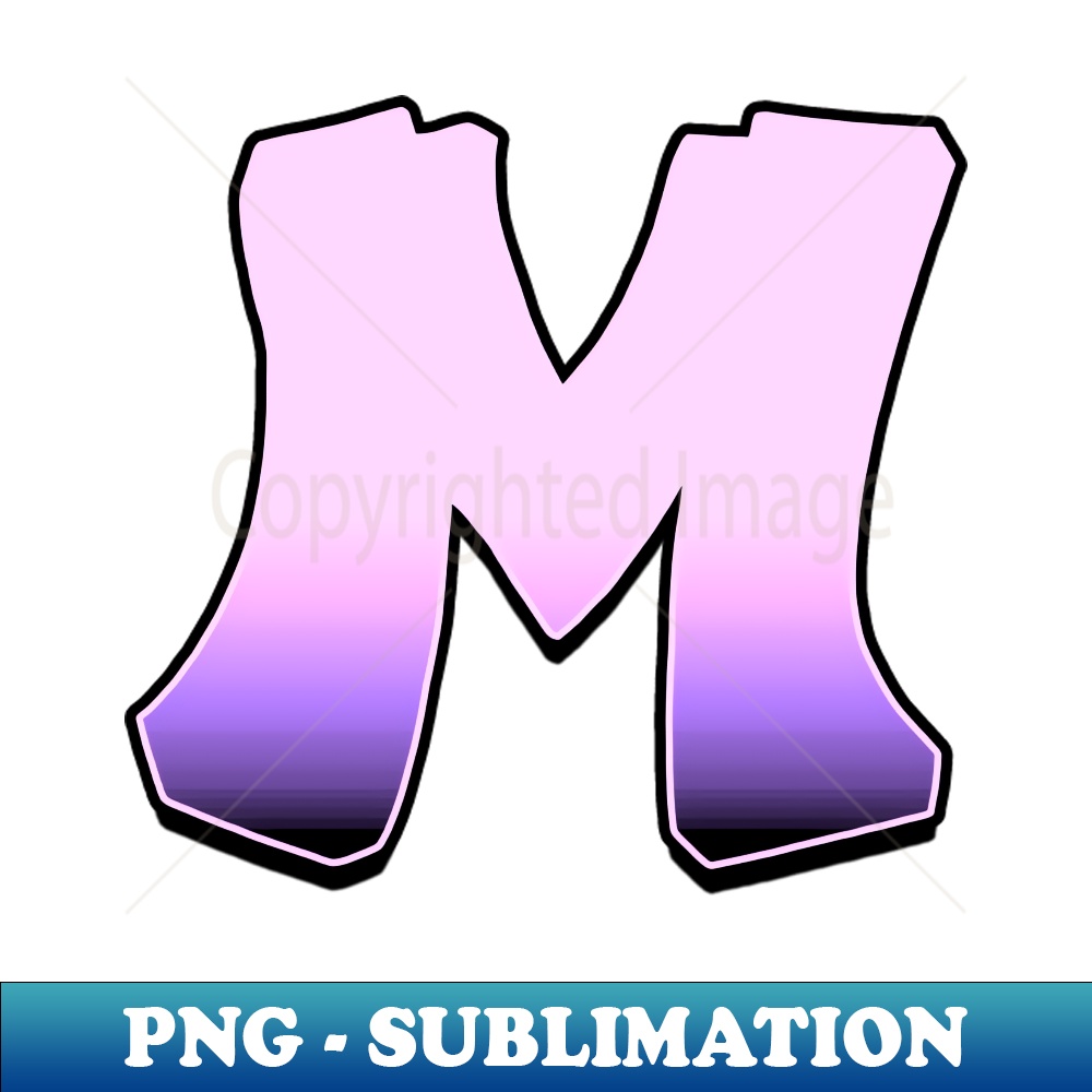 Letter M - Pink fade - High-Resolution PNG Sublimation File - Inspire ...