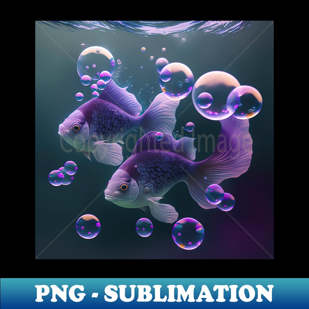 Purple Fish Duo in Bubble Bliss - Exclusive PNG Sublimation | Inspire ...
