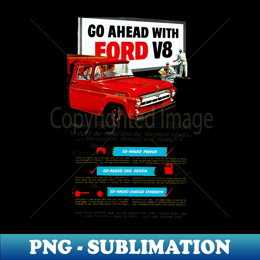 1950s FORD V8 - advert - Sublimation-Ready PNG File - Enhanc - Inspire ...