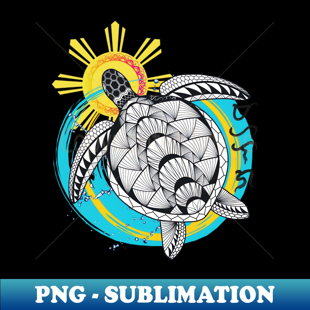 Tribal line Art Turtle Baybayin word Mahalaga Precious Val | Inspire Uplift