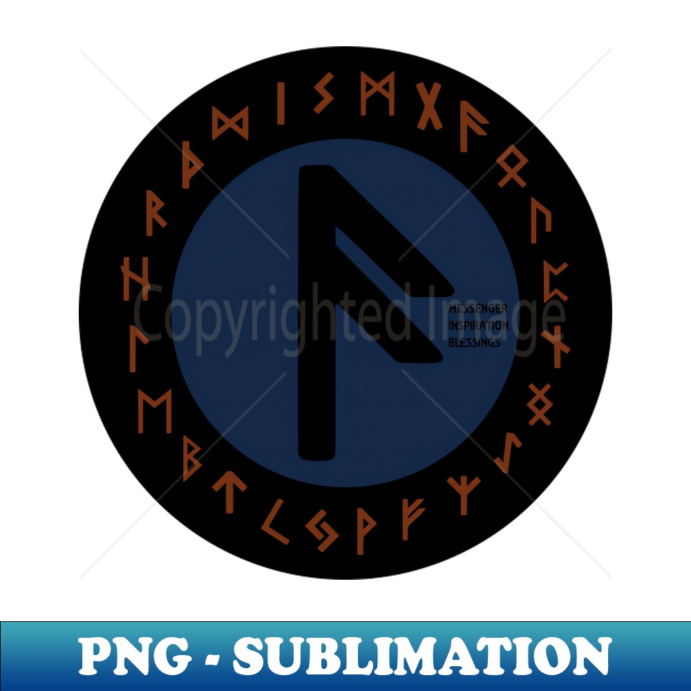 Blue Ansuz Futhark Rune Symbol - High-Quality PNG Sublimatio | Inspire ...