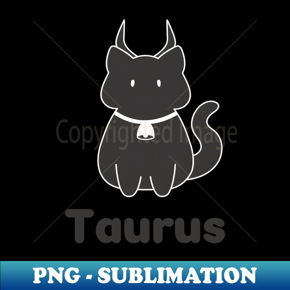 Taurus Cat Zodiac Sign with Text Black and White - Artistic | Inspire ...