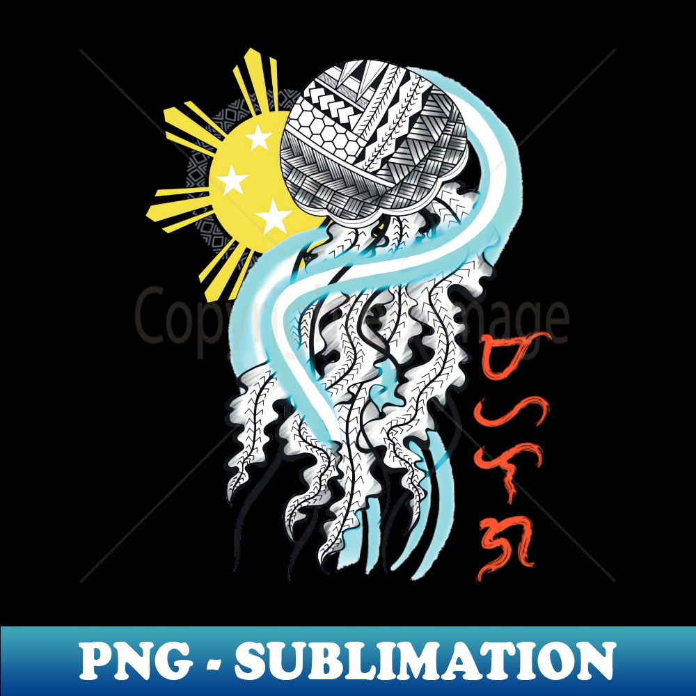 Tribal Jellyfish Art Baybayin word Mahalaga Precious Value | Inspire Uplift