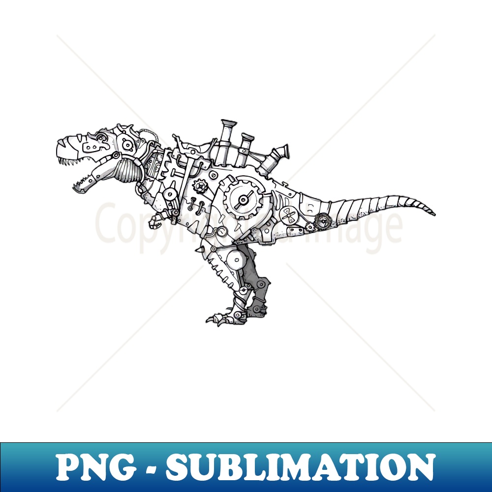 Steam Punk T-Rex Black and white - Aesthetic Sublimation Dig | Inspire ...