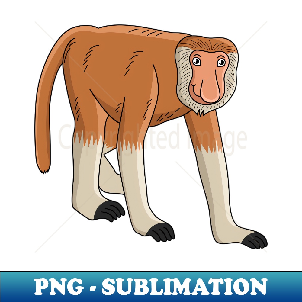 Funny proboscis monkey cartoon illustration - Exclusive Subl | Inspire ...