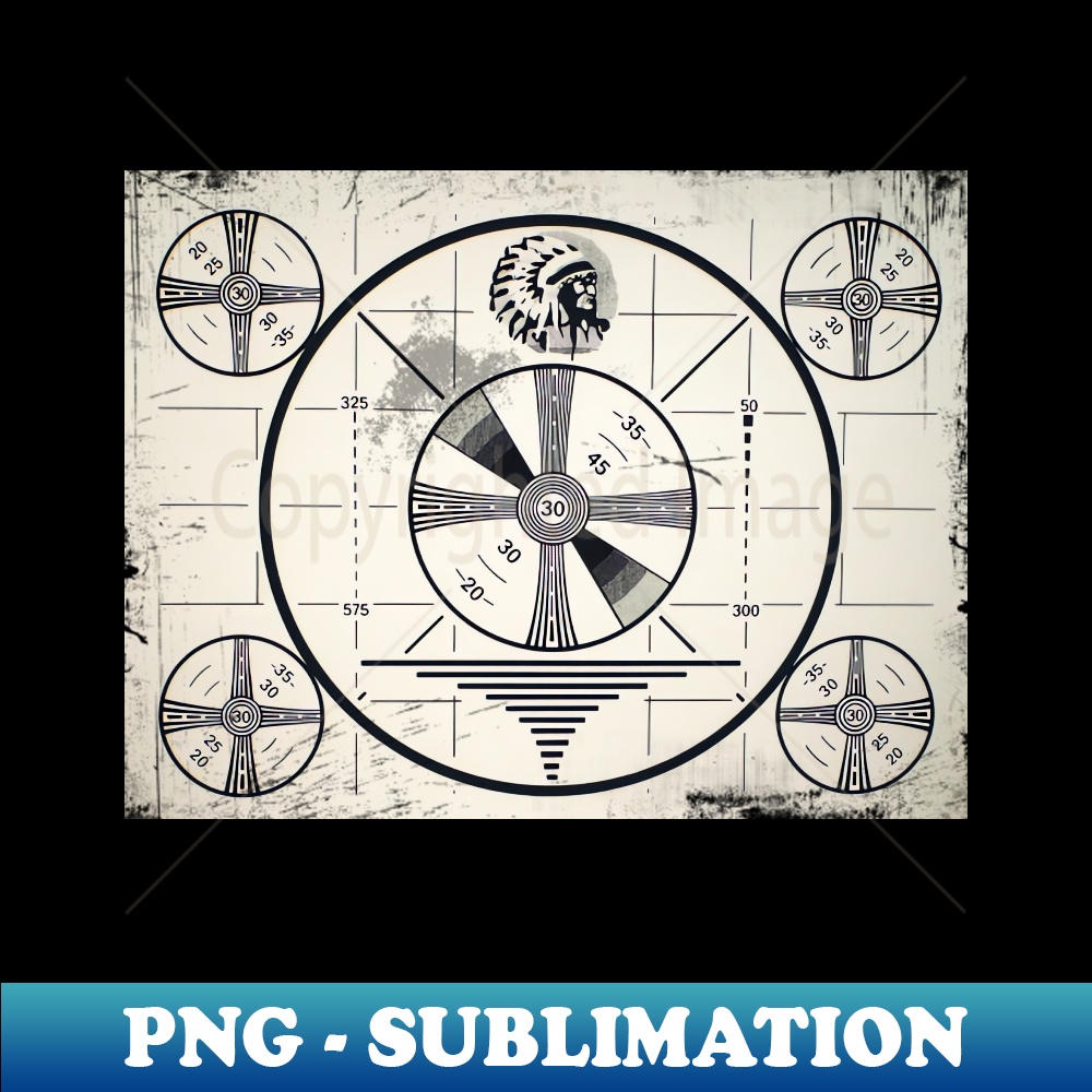 Retro distressed Indian Chief Monoscope test pattern - PNG T | Inspire ...