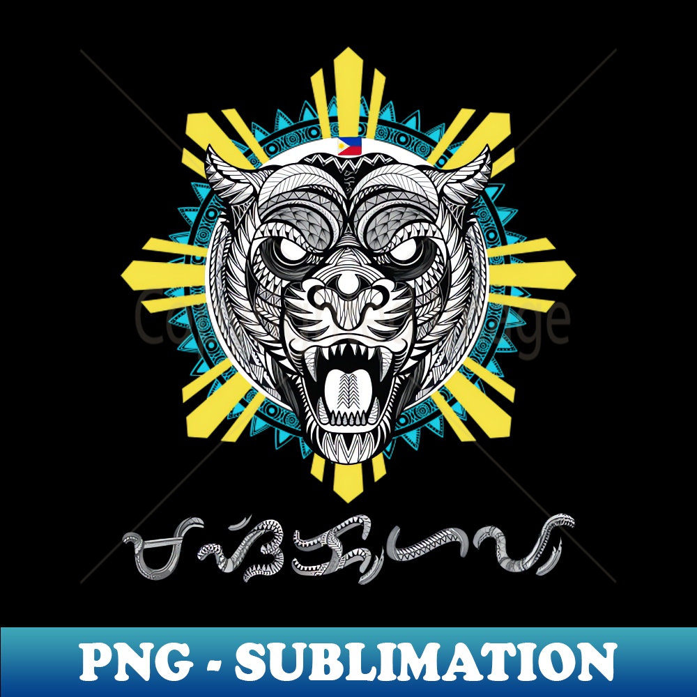 Philippine Sun Tribal line Art Tiger Baybayin word Masikhay | Inspire ...