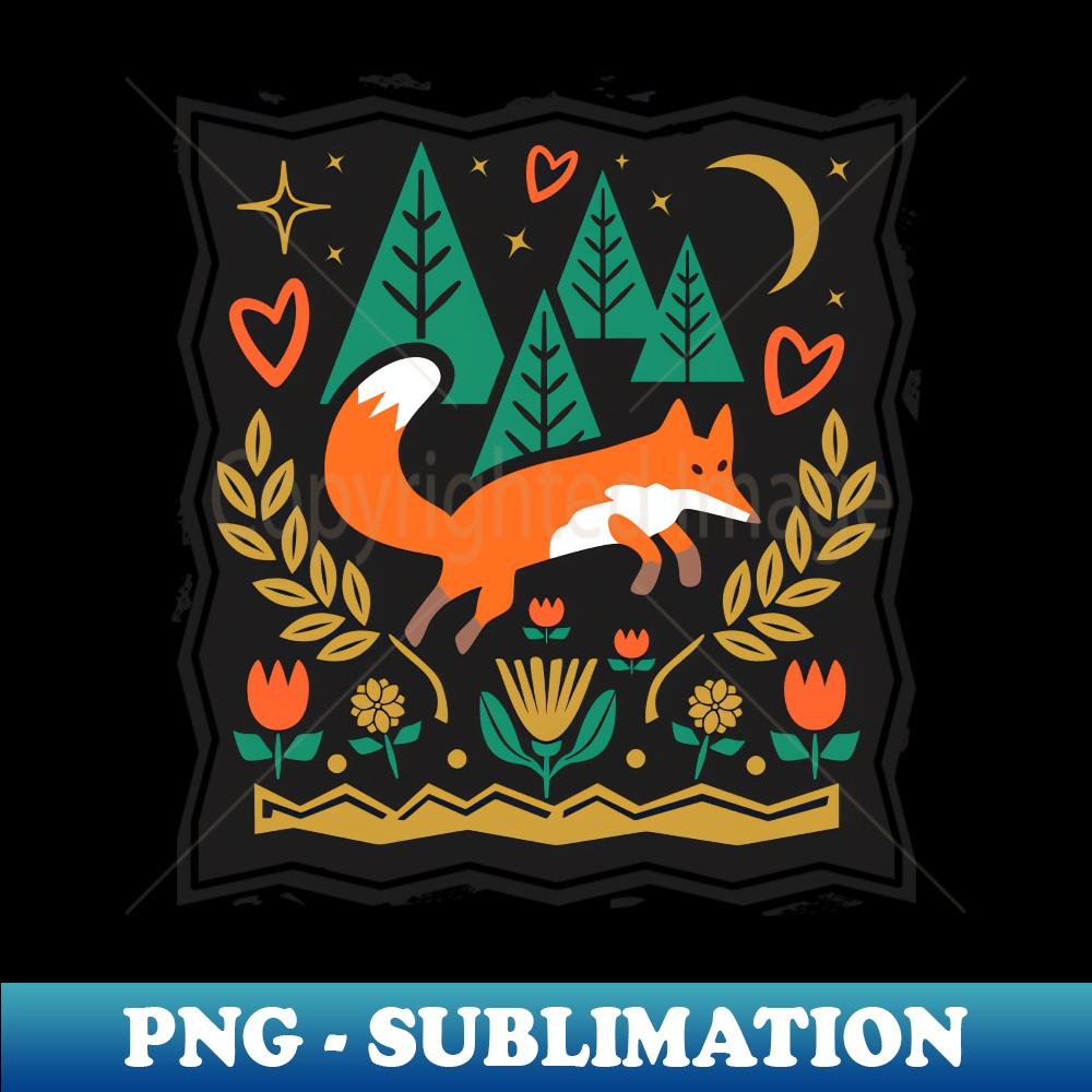Folk Art Fox - Signature Sublimation PNG File - Unleash Your | Inspire ...