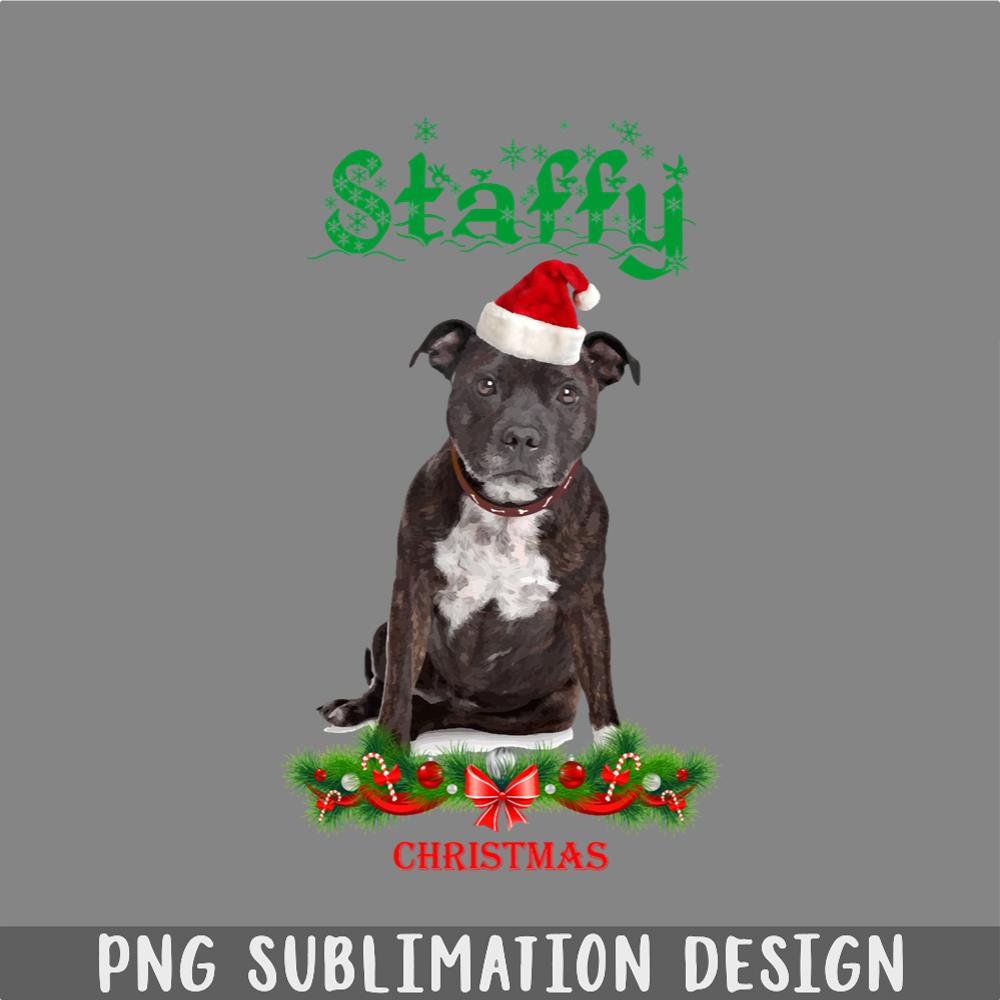 Staffy Christmas Staffordshire Bull Terrier PNG, Christmas P | Inspire ...