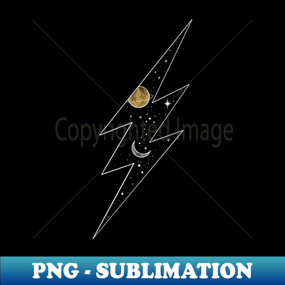 Lightning bolt with moon and stars - Instant Sublimation Dig | Inspire ...