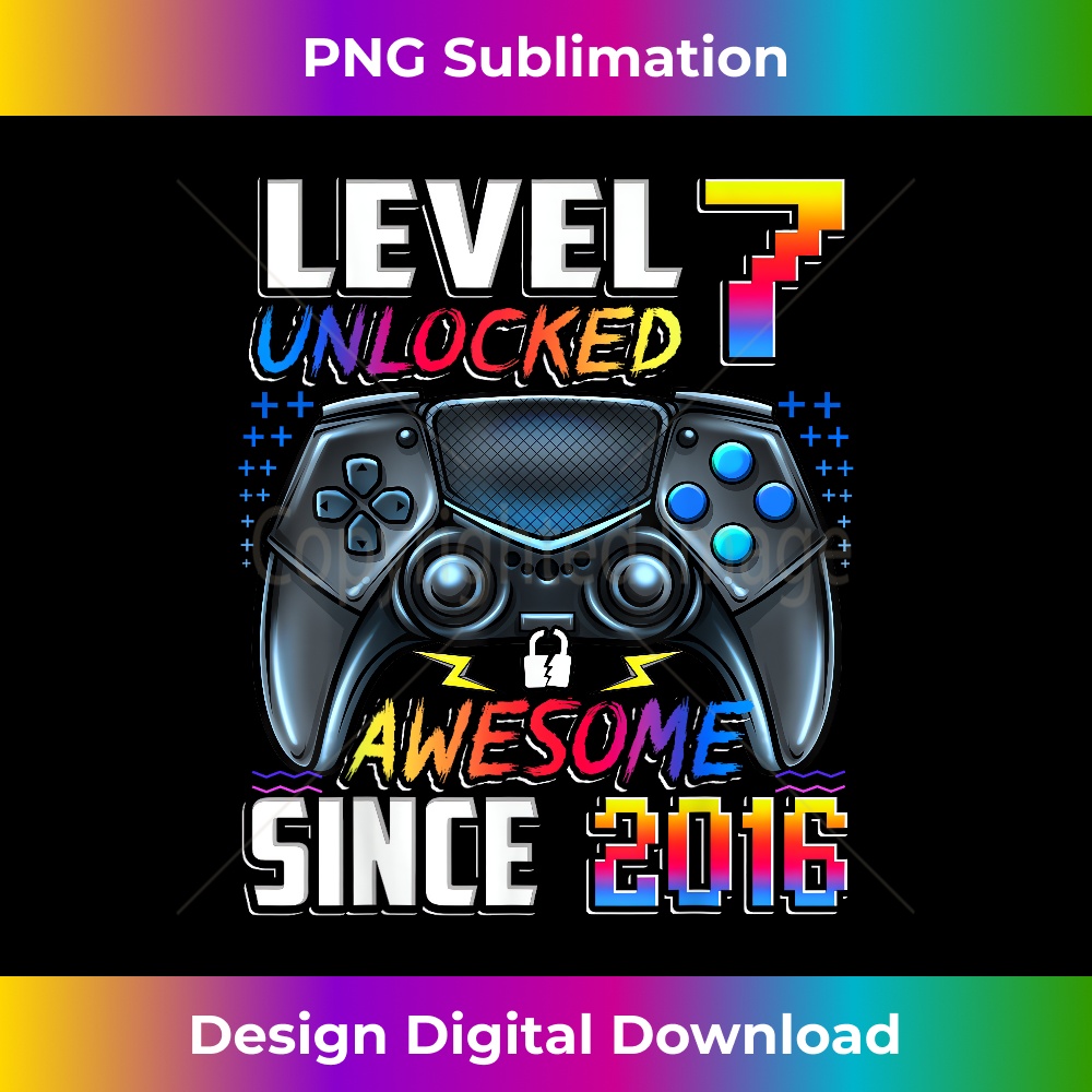 Level 7 Unlocked Awesome Since 2016 7th Birthday Gaming - Cl - Inspire ...