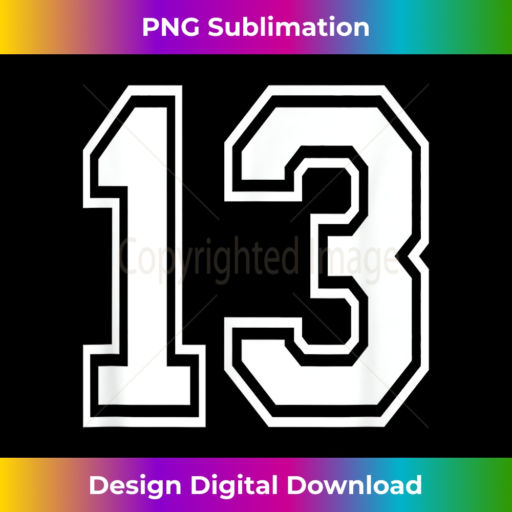 Number 13 Numbered Uniform Sports Jersey Team 13th Birthday | Inspire ...