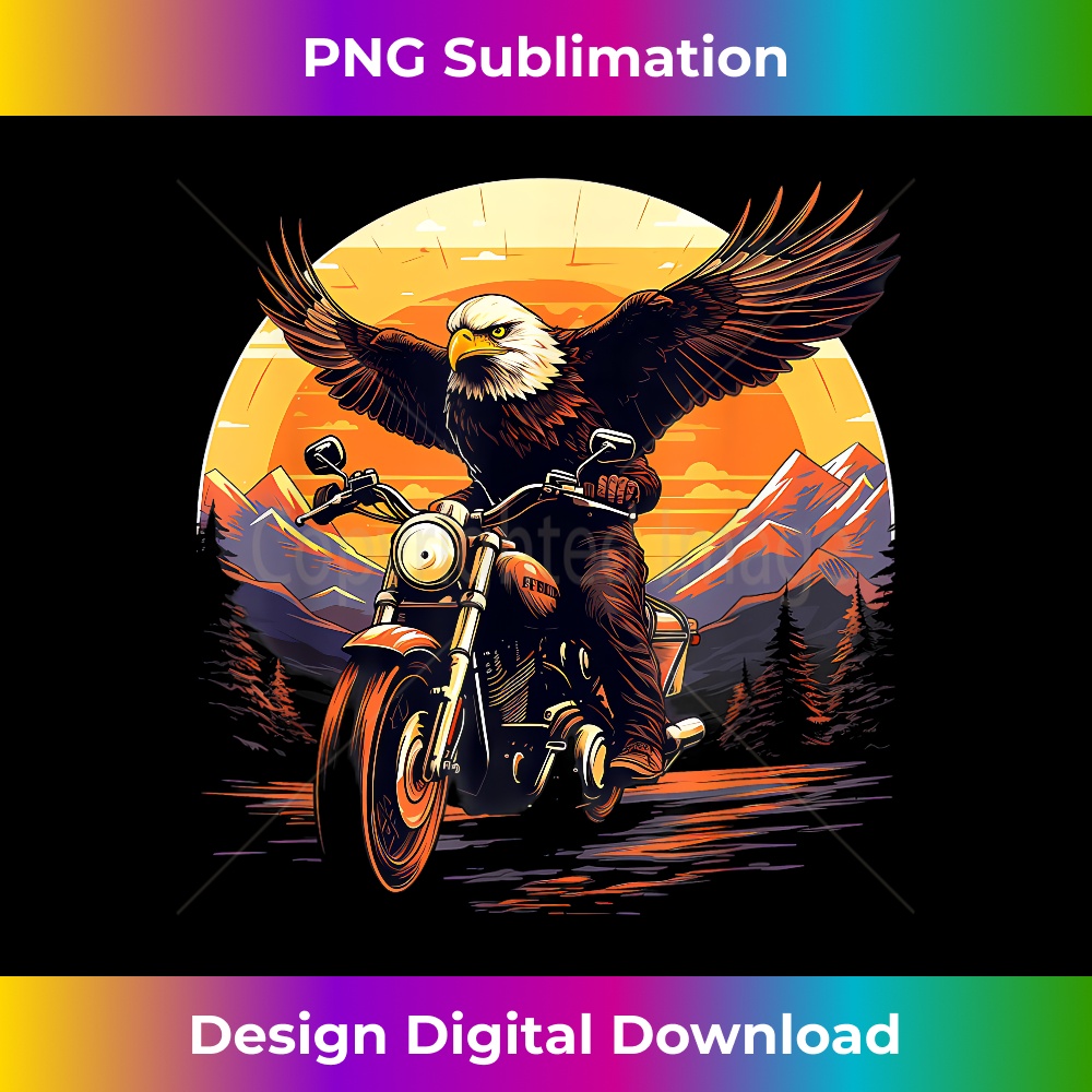 Biker Bald Eagle Riding Motorcycle - Edgy Sublimation Digita | Inspire ...