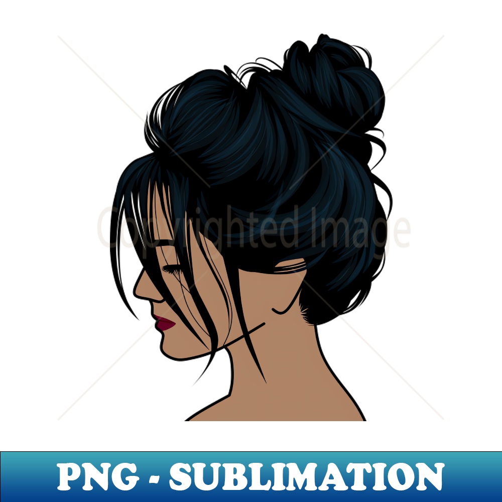 Messy bun girl - High-Resolution PNG Sublimation File - Perf | Inspire ...